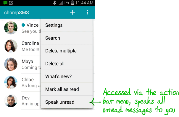 As well as all the features of the built-in Messaging app, Chomp has ...